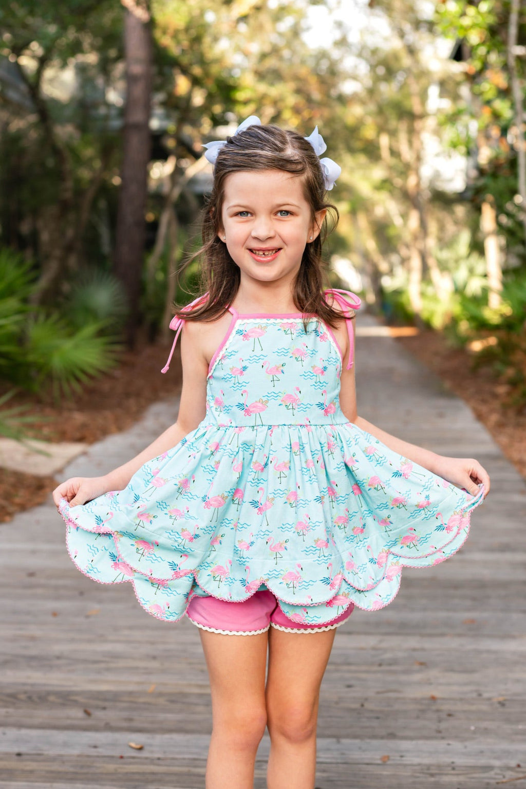 Pink Paradise Scallop Tunic Set – Love and Grow Clothing Co